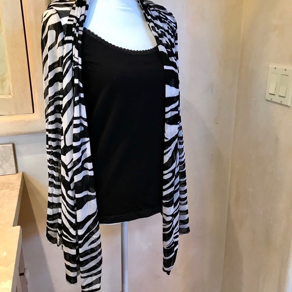 Tops | Zebra Striped Semisheer Cover | Poshmark